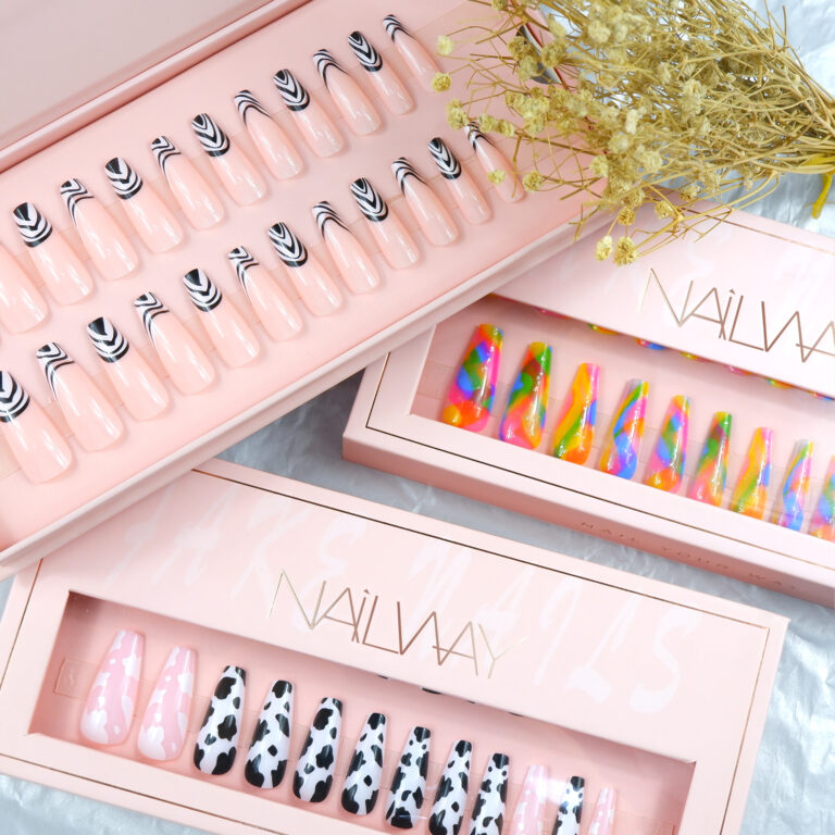 Nailway 24 Pcs Long Coffin Gift Box Press On Nails - Nailway